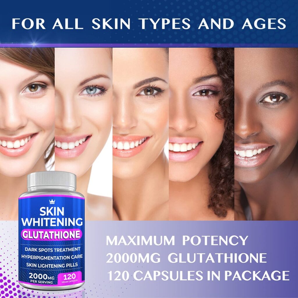 Northern Crown Cosmetics – Skin Whitening Glutathione 2000 mg – 120 ...