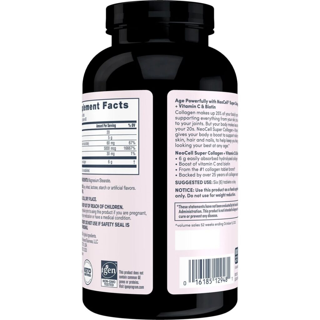 NeoCell – Grass feed Collagen Peptides Vitamin C & Biotin 6000 mg – 360 ...