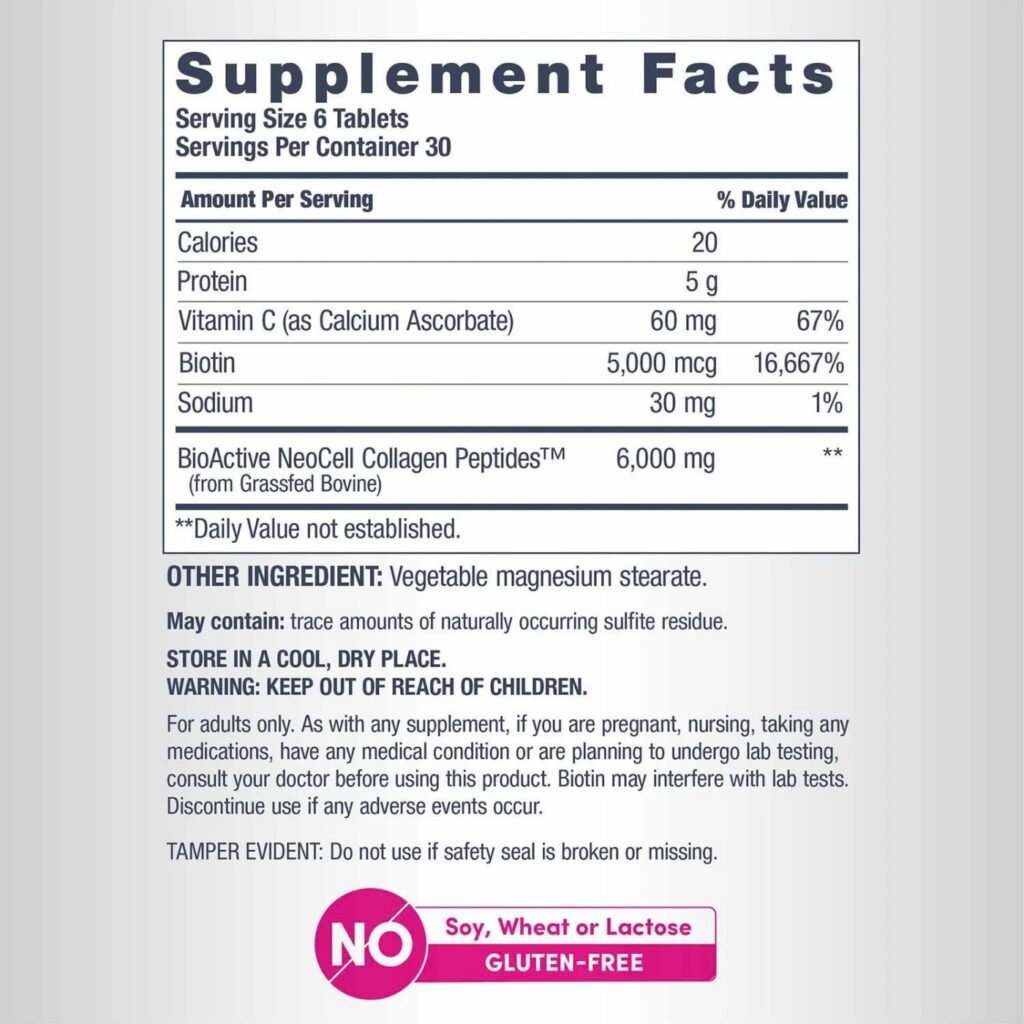 NeoCell – Grass feed Collagen Peptides Vitamin C & Biotin 6000 mg – 360 ...